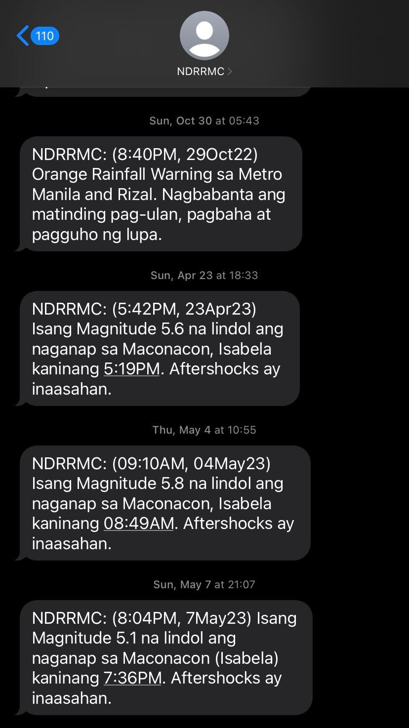 What Do NDRRMC Text Alerts and Rainfall Warnings Mean?
